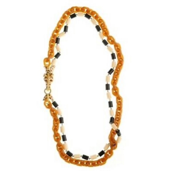 J. Crew | Jewelry | Jcrew Giraffe Clasp Resin Lucite Link Necklace ...